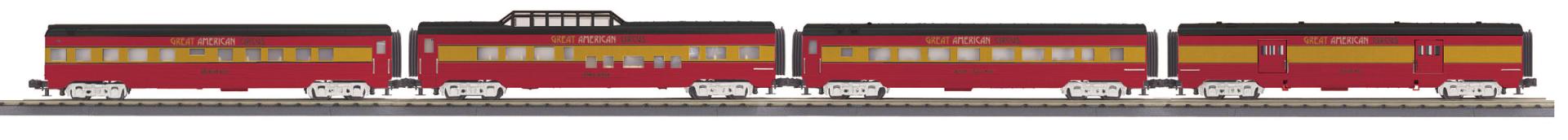 Circus O Gauge RailKing 4-Car 60' Streamlined Passenger Set | MTH Trains